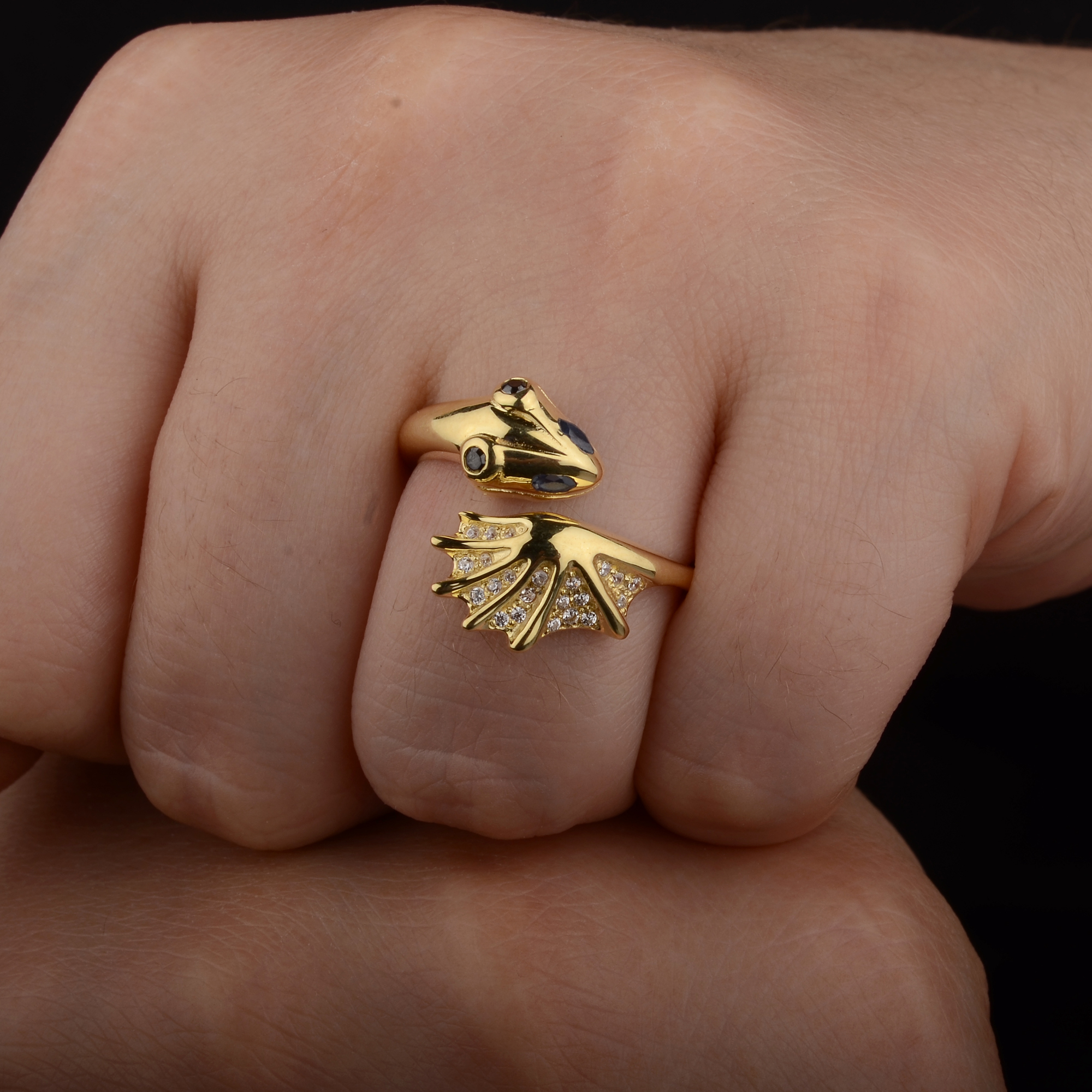 Dragon Ring, Animal Jewelry, 14K Solid Gold, 18K Gold, Diamonds Rings ...